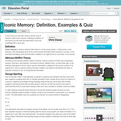 Infographic Definition Iconic Memory